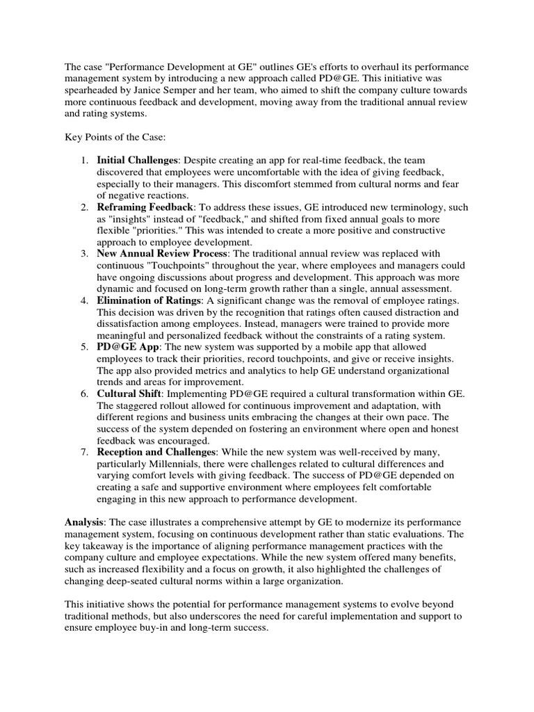 Overhauling GE's Performance Management | PDF | Employment ...