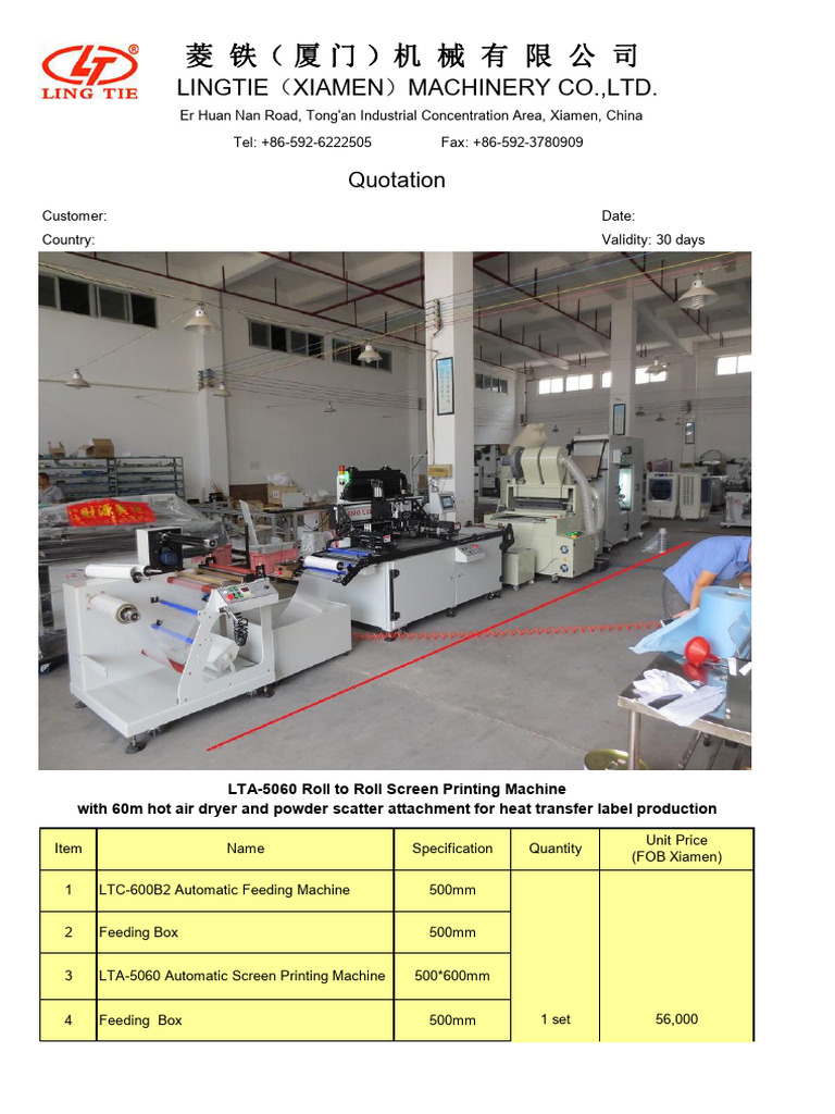 Lta 5060 Roll To Roll Screen Printing Machine With Powder Scatter | PDF ...