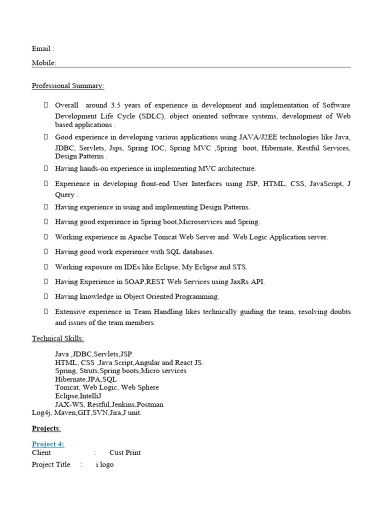 Siva Prakash .M Java Resume 2024 | PDF | Spring Framework | World Wide Web