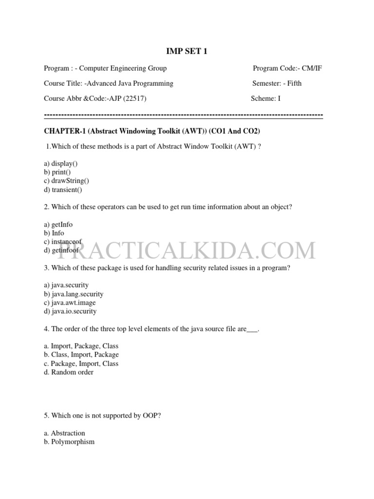Ajp Imp | PDF | Method (Computer Programming) | Class (Computer ... Ajp Imp | PDF | Method (Computer Programming) | Class (Computer ...