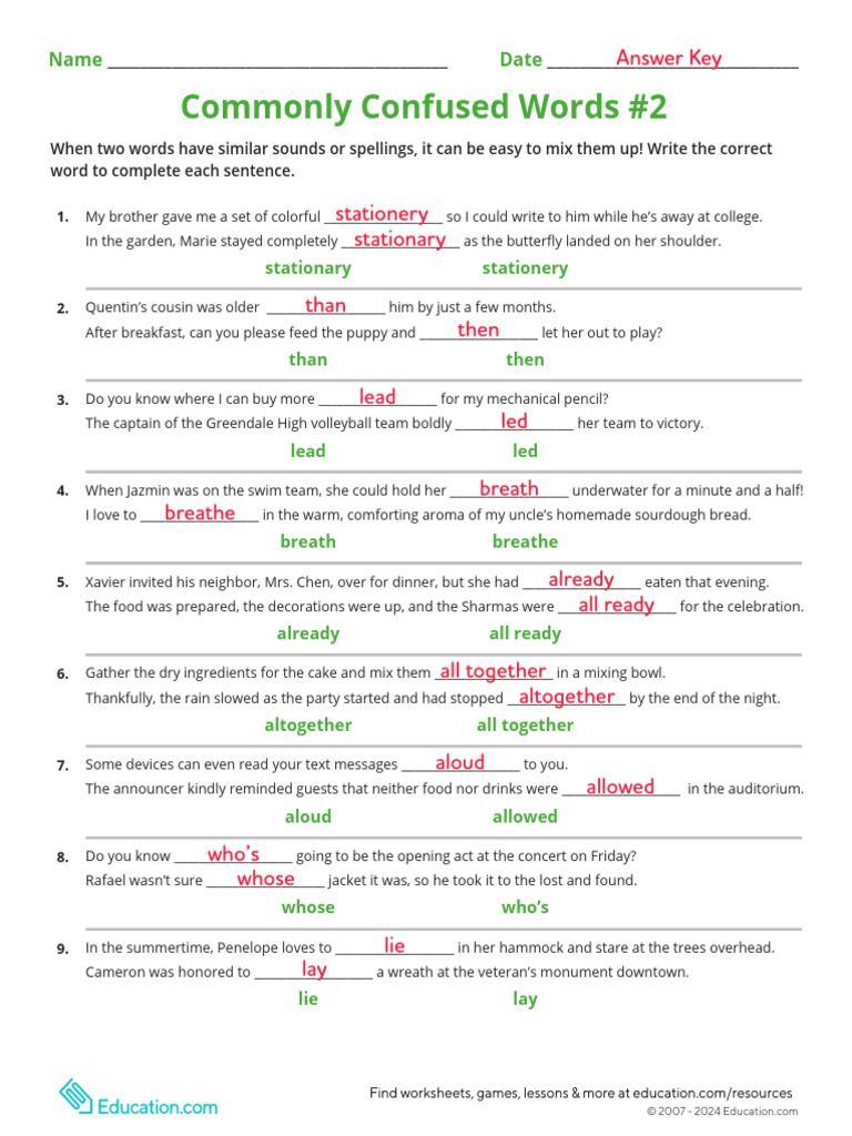 Commonly Confused Words #2 | PDF