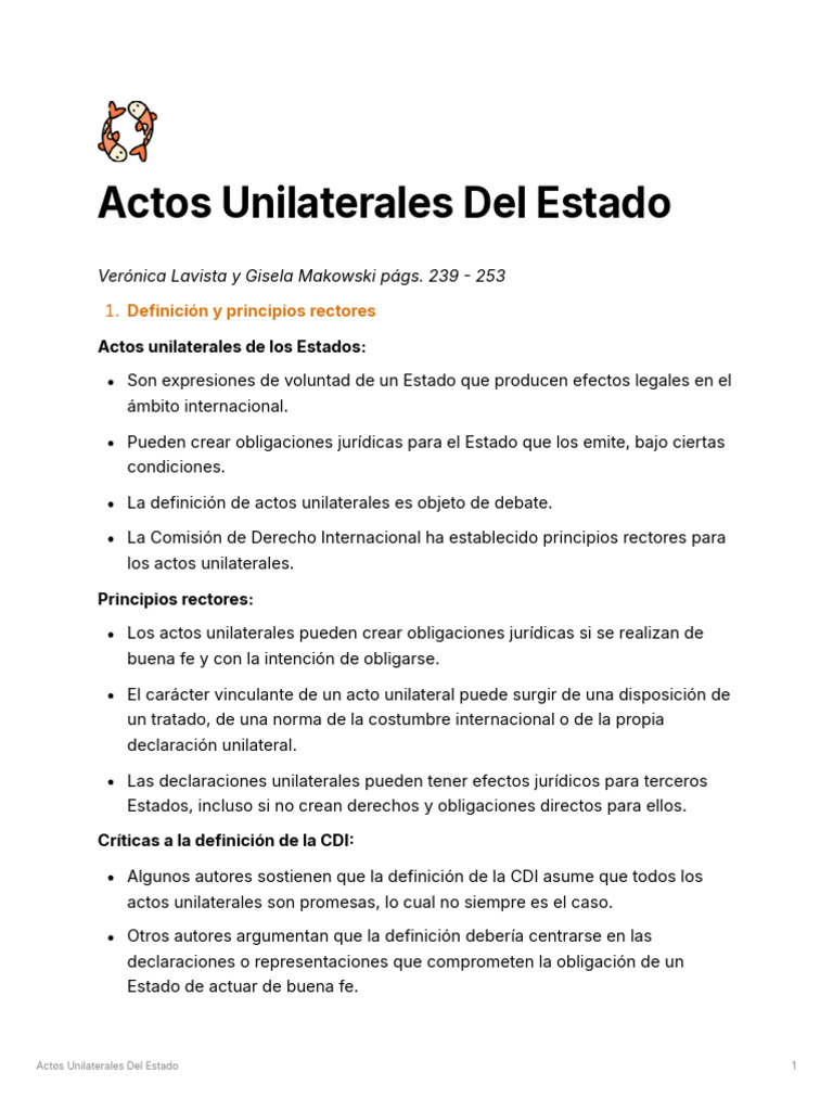 Actos Unilaterales del Estado: Definición y Tipos | PDF | Exclusión ...