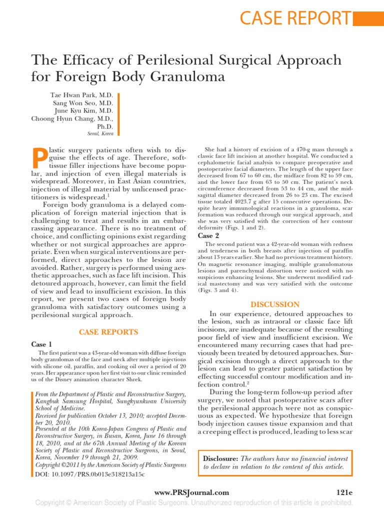 The Efficacy of Perilesional Surgical Approach | PDF | Surgery ...