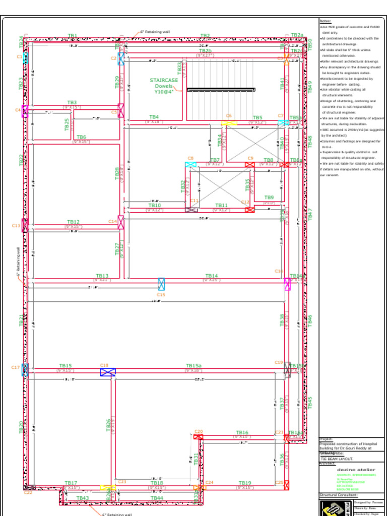 TIE BEAM PLAN WITH DIMENSIONS | PDF | Civil Engineering | Building Engineering