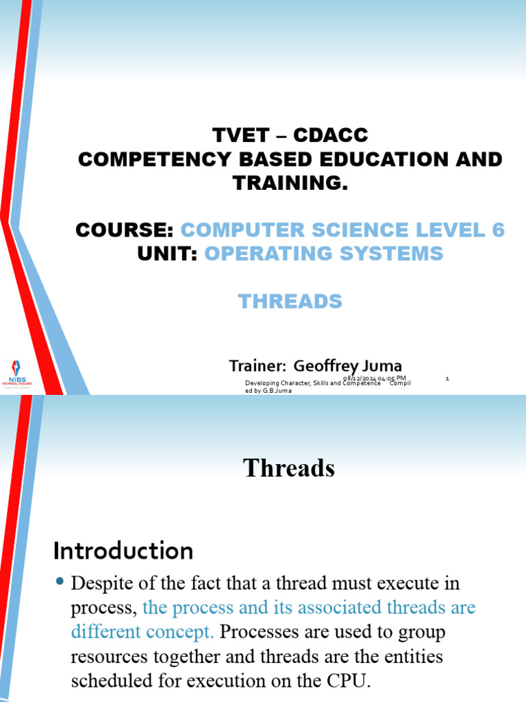 Session 10 Threads (Autosaved) | PDF | Thread (Computing) | Process (Computing)