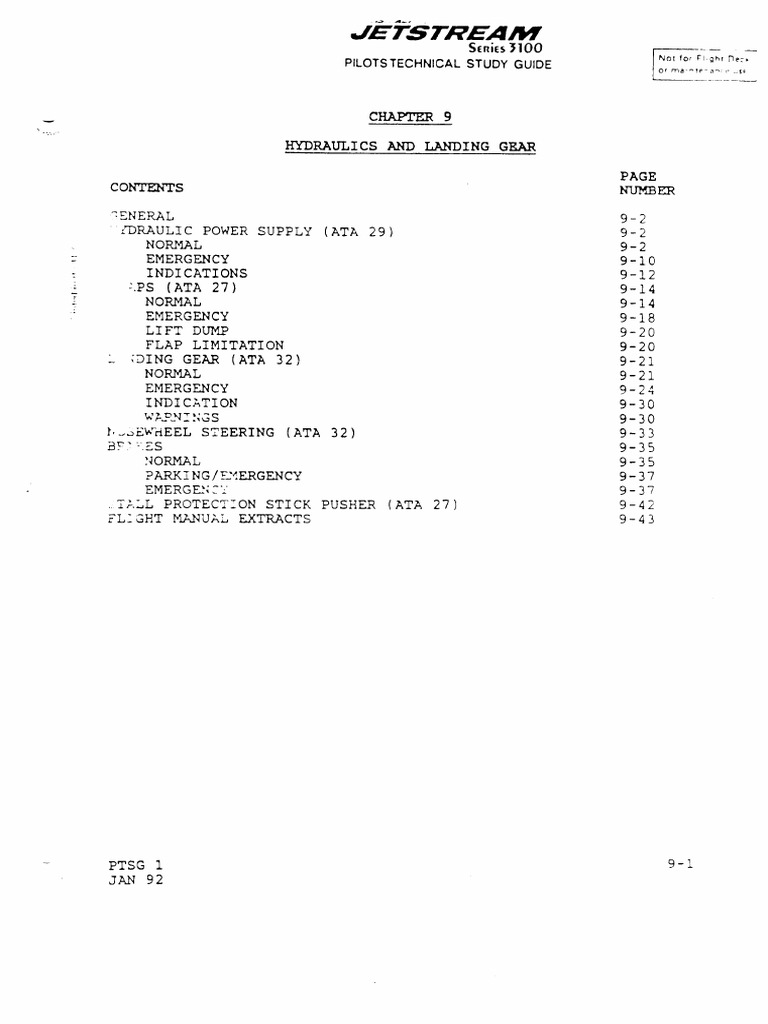 Cap. 9 JS3100 - Hidraúlico y Tren de Aterrizaje | PDF | Valve | Landing ...