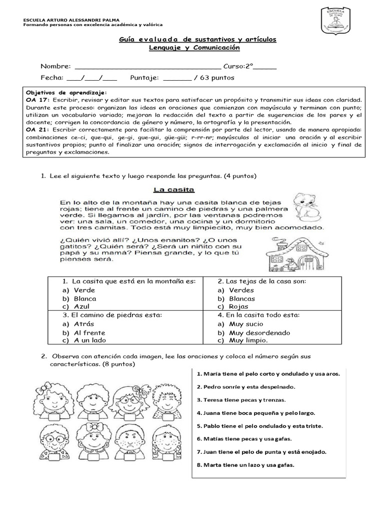Prueba de Sustantivos | PDF | Lingüística