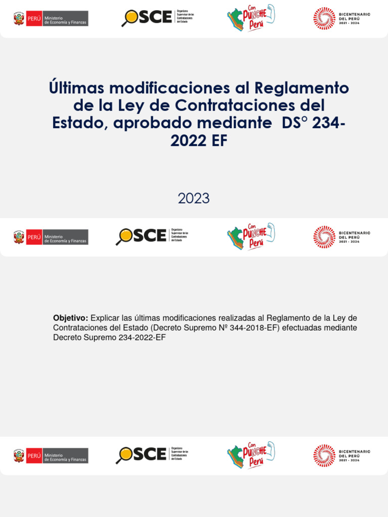 Últimas Modificaciones Al Reglamento de La Ley de Contrataciones Del ...