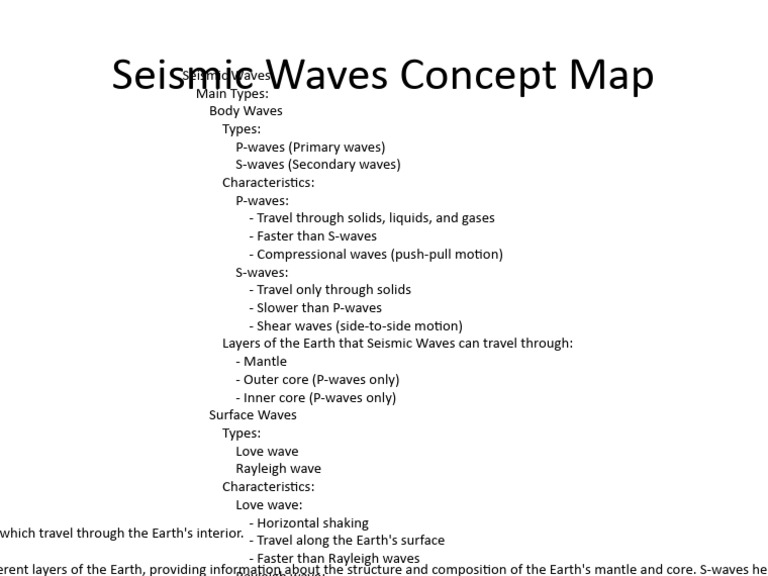 Seismic Waves Concept Map | PDF