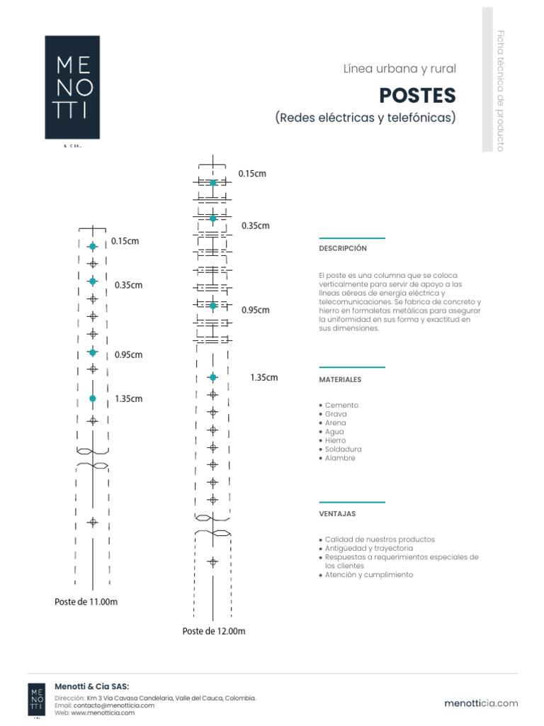Postes de Hierro para Redes Eléctricas | PDF | Ingeniería estructural ...