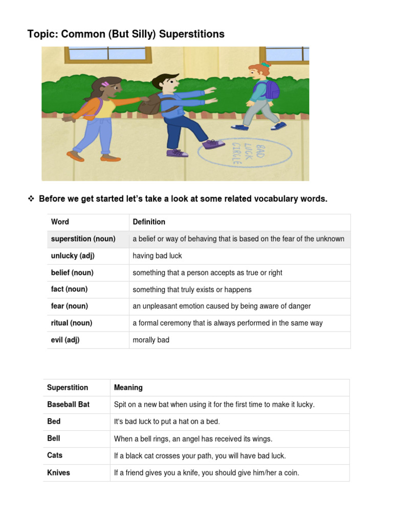 The Superstitions | PDF | Superstitions | Luck