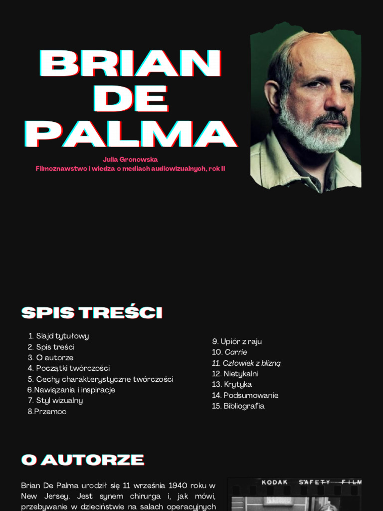 Brian de Palma - Prezentacja | PDF