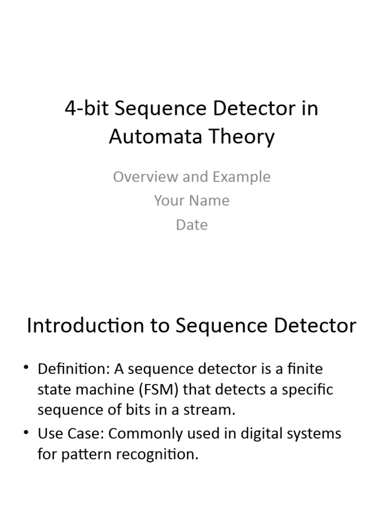 4bit Sequence Detector Automata | PDF