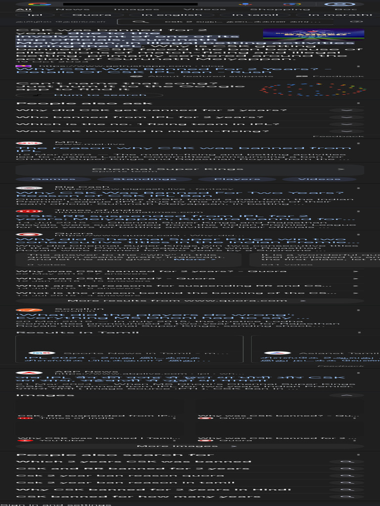 CSK IPL Ban Explained: 2-Year Details | PDF | Sports | Cricket