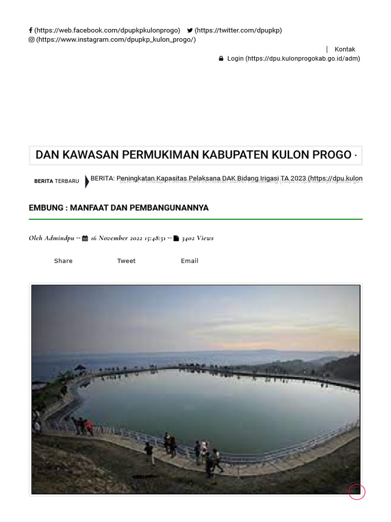 Embung Manfaat Dan Pembangunannya | PDF