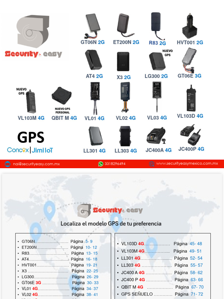 Catálogo Abril 2024 GPS Concox & Jimi Lot I Security Easy | PDF | Lte (Telecomunicaciones) | Gsm