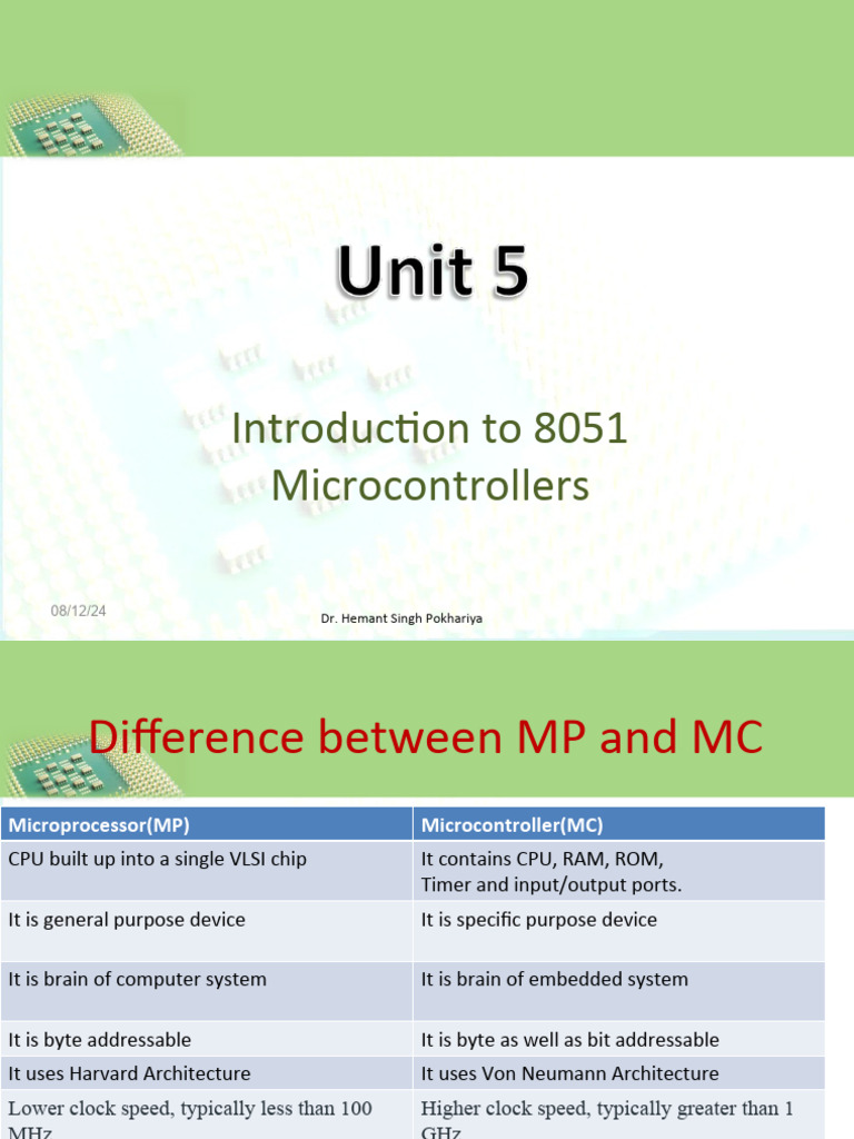 Micro Controller 8051 | PDF | Microcontroller | Computer Hardware