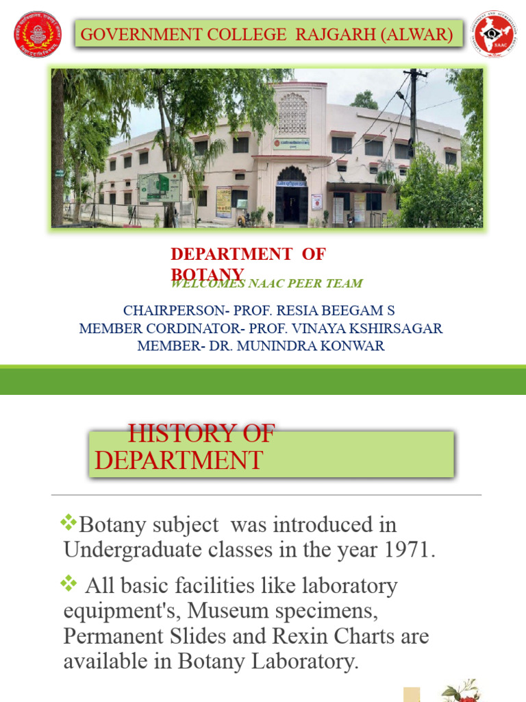 Presentation Botany Deptt | PDF | Botany | Plants