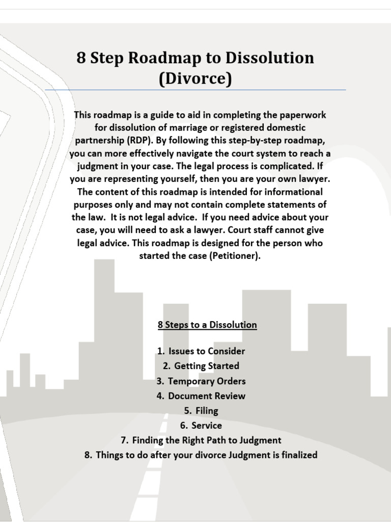 8 Step Roadmap to Dissolution | PDF | Judgment (Law) | Default Judgment