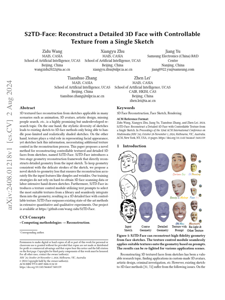 S2TD-Face Reconstruct A Detailed 3D Face With Cont | PDF | Texture ... S2TD-Face Reconstruct A Detailed 3D Face With Cont | PDF | Texture ...