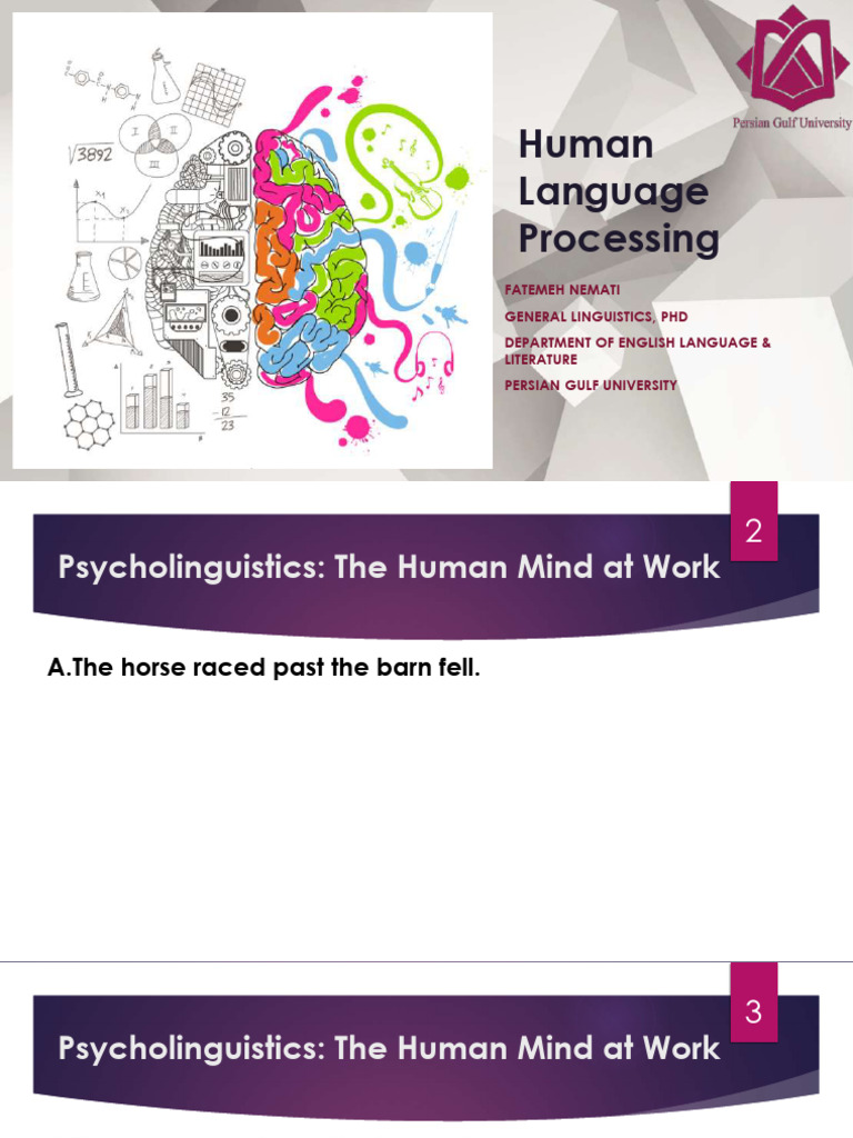 Human Language Processing | PDF | Word | Parsing