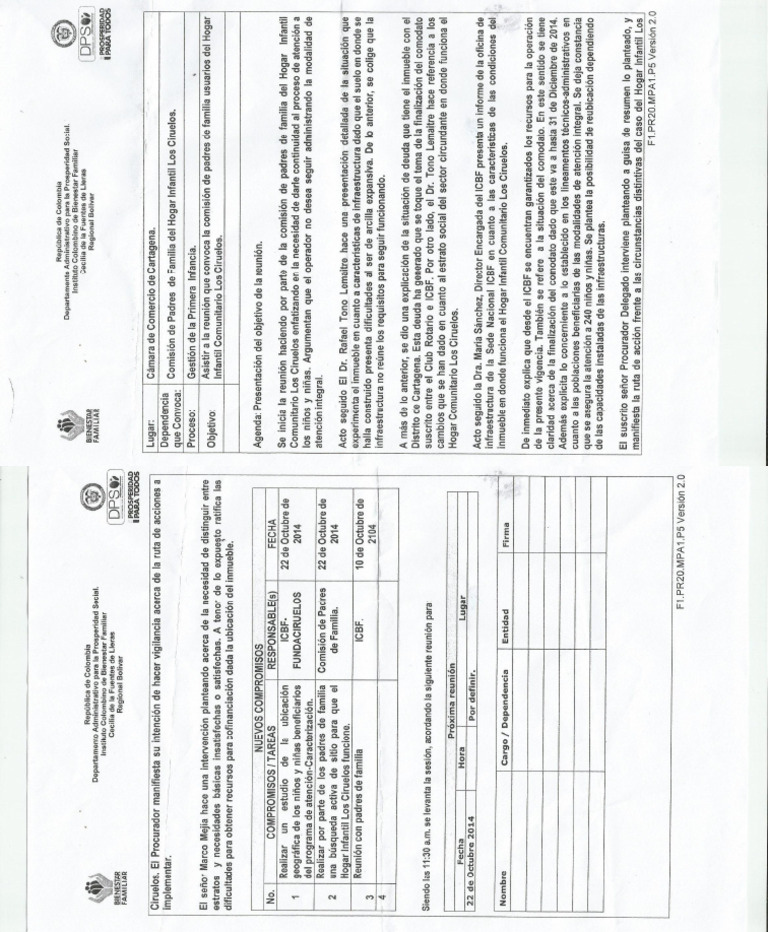 ACTA Reunion ICBF | PDF