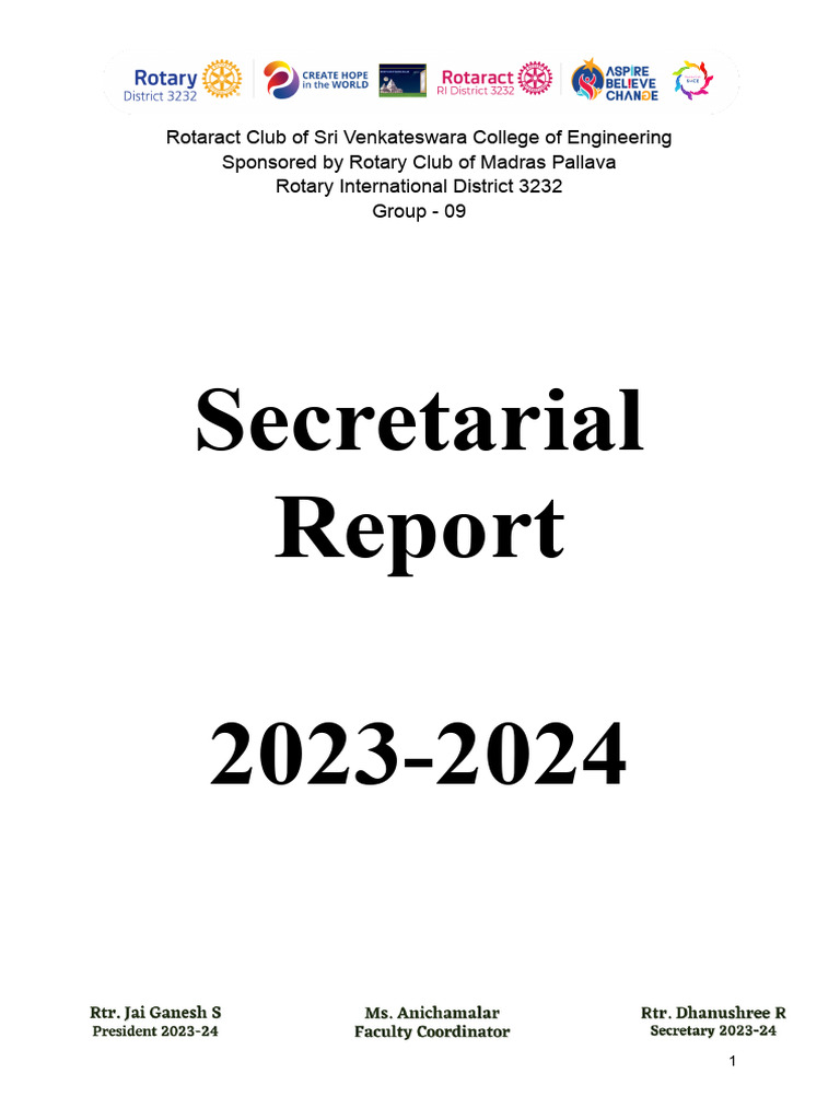 Secretarial Report 2023-24 | PDF