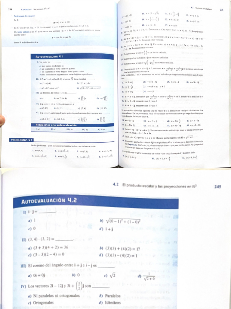 Ejercicios Algebra Lineal, Grossman CAP2 - CAP4 Rectas y Planos en El Espacio | PDF