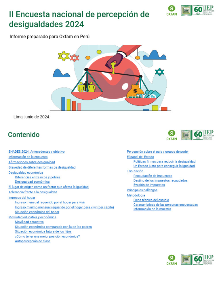 ENADES-2024-II-Encuesta Nacional de Percepción de Desigualdades | PDF | Desigualdad social ...