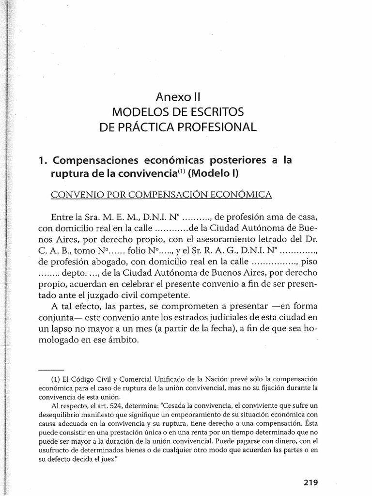 Uniones Convivenciales - Modelos de Escritos - Dr. Belluscio, Claudio Alejandro - 2015 | PDF ...