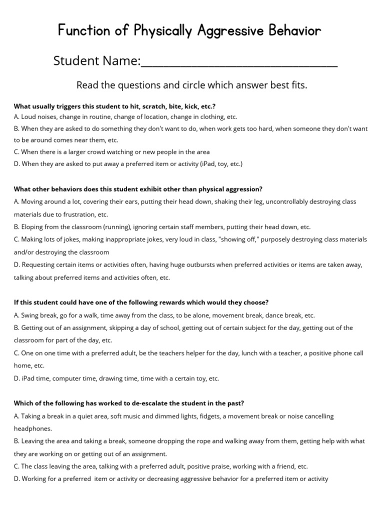 Understanding Physically Aggressive Behavior | PDF | Classroom | Aggression