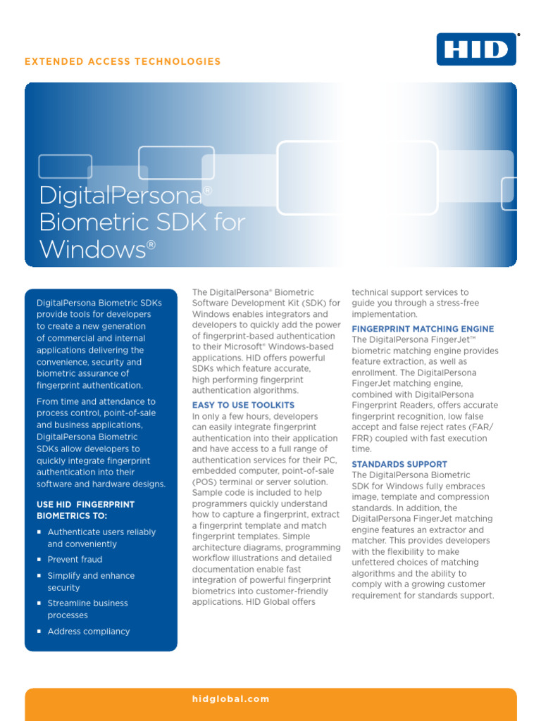 Eat Digitalpersona Biometric SDK Windows Ds en | PDF | Biometrics | Remote Desktop Services