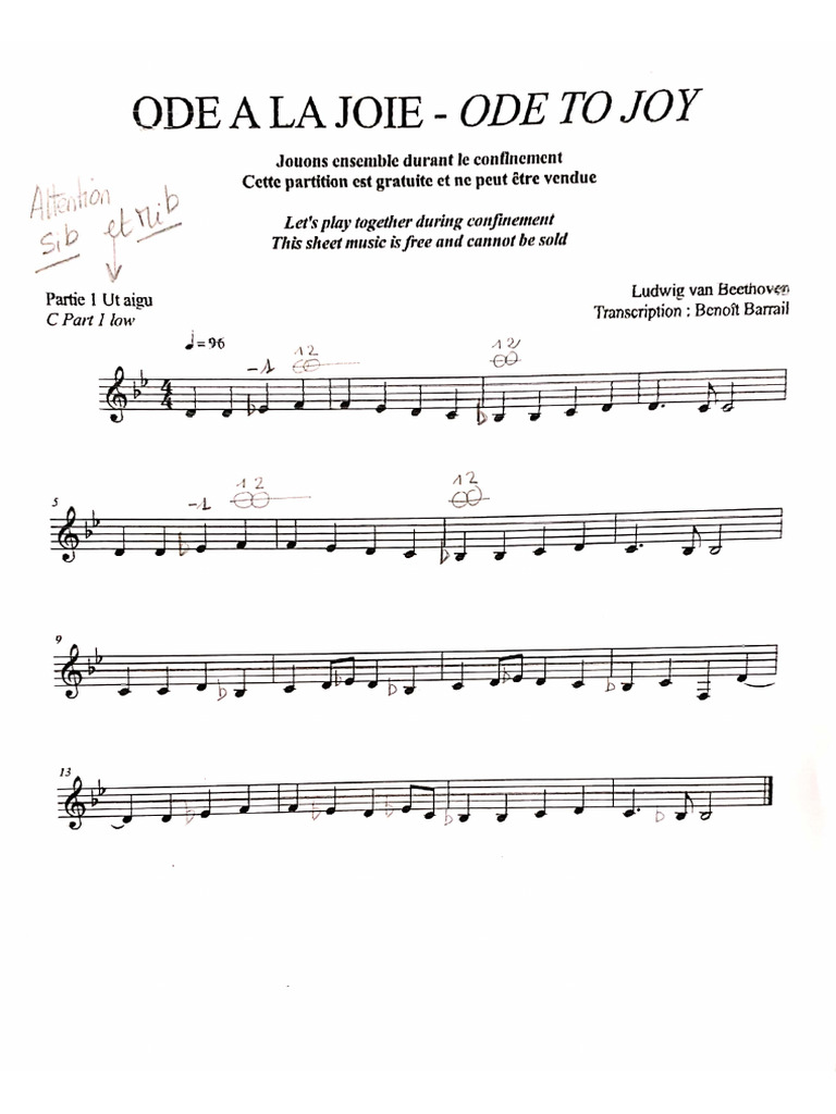 ODE A LA JOIE Violon | PDF