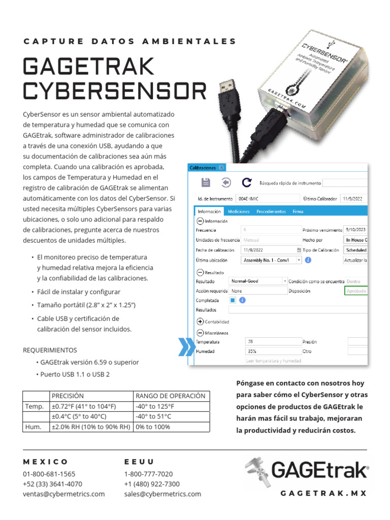 GAGEtrak CyberSensor Folleto | PDF
