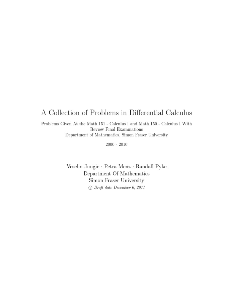 Problems and Solutions For Calculus 1 | PDF | Mathematical Analysis ...