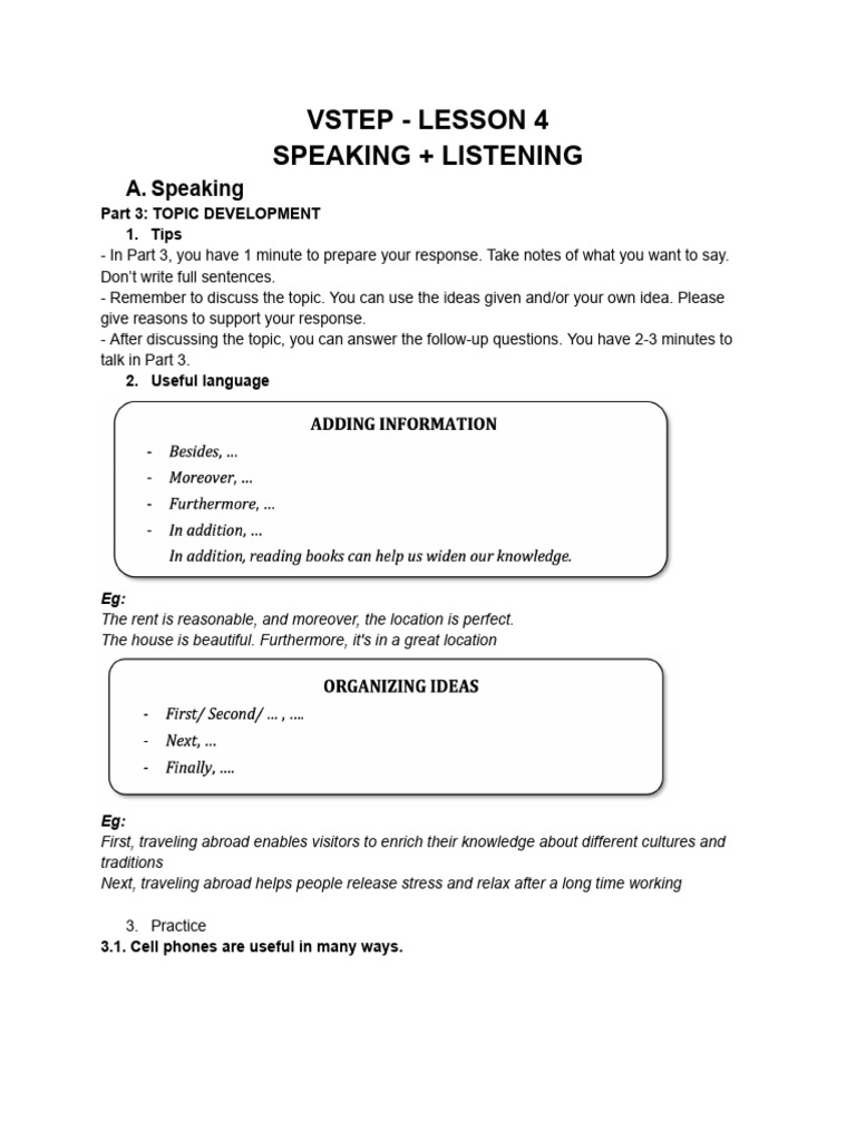 VSTEP - LESSON 3 (WRITING + READING) (1) | PDF | Linguistics | Human ...