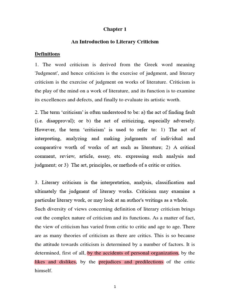1st Lect. Criticism-2nd Year Education | PDF | Literary Criticism ...