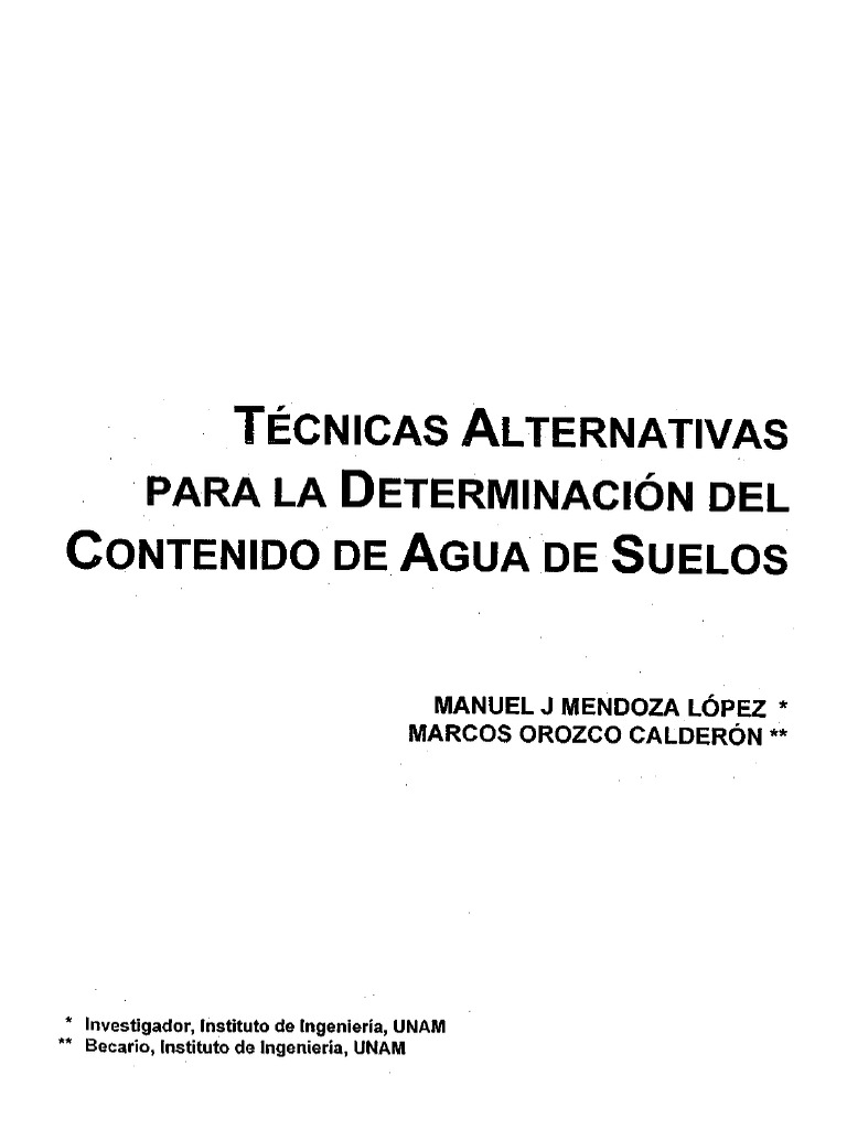 Método Alternativo Para Determinar El Contenido De Agua En S Compressed Pdf