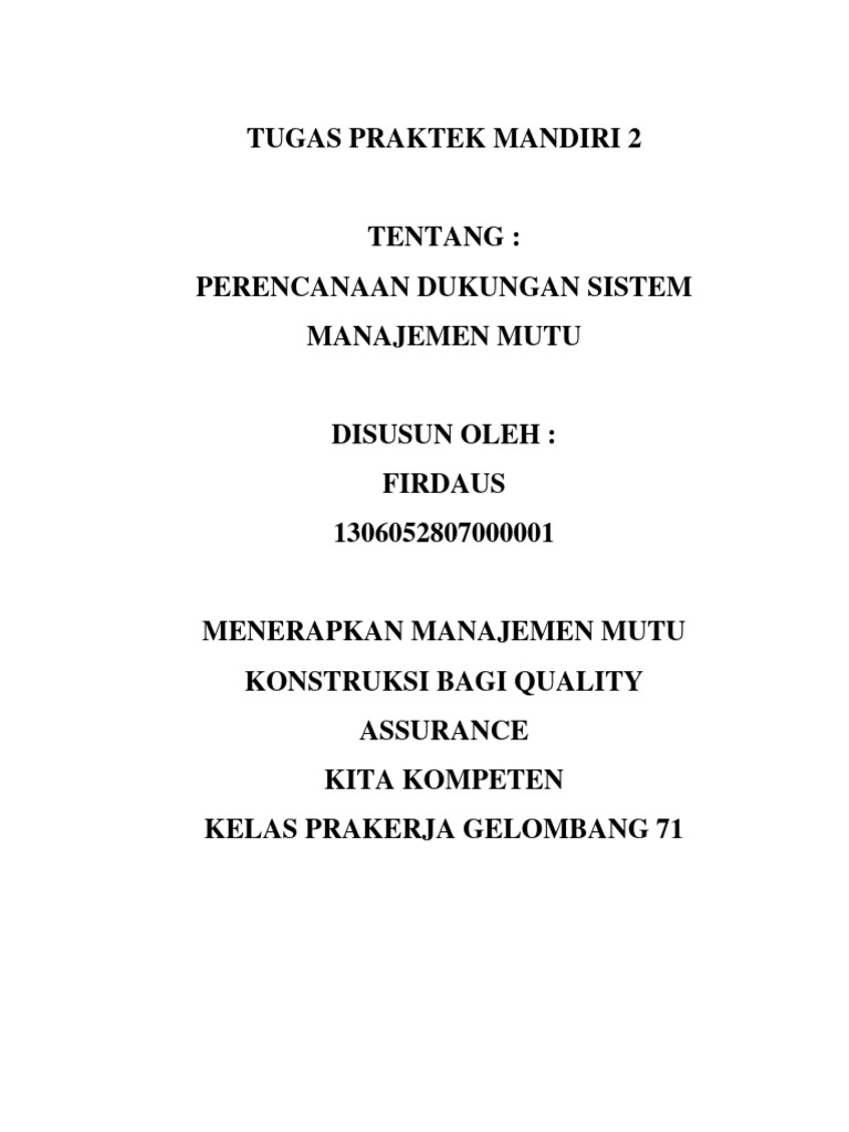 Firdaus - TPM 2 | PDF