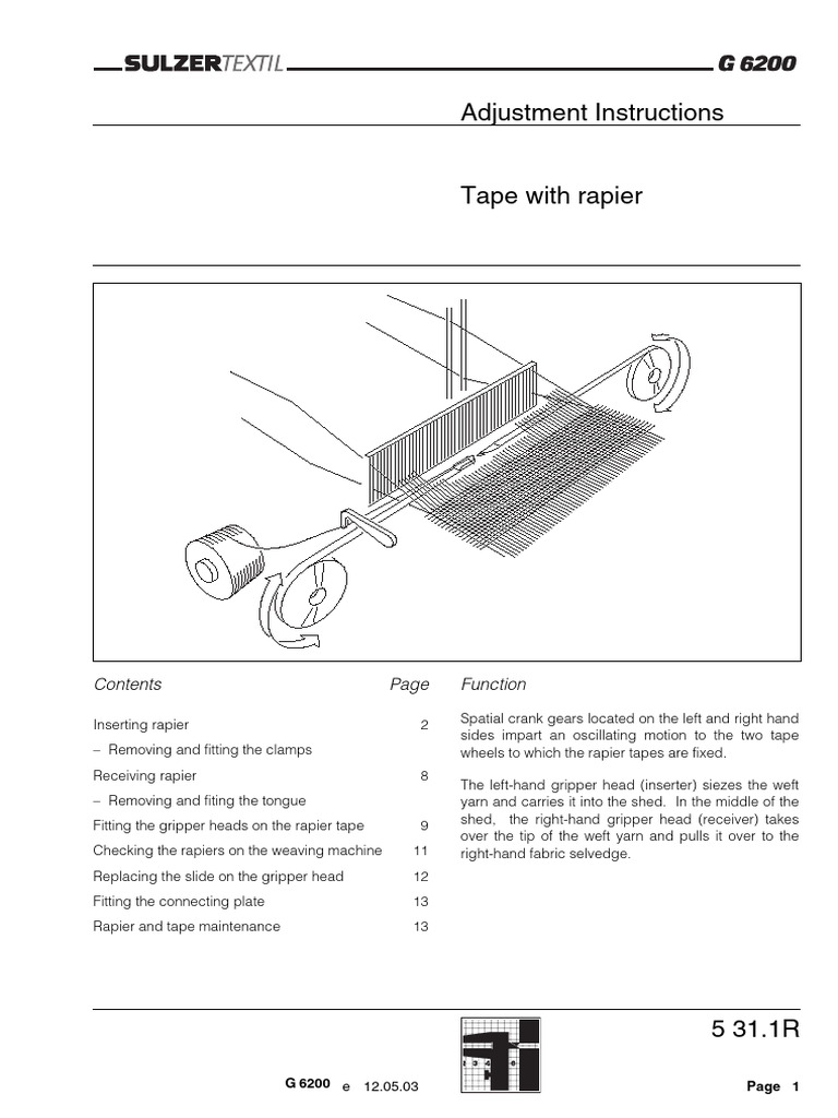 Adjustment Instructions: Function | PDF | Screw | Weaving
