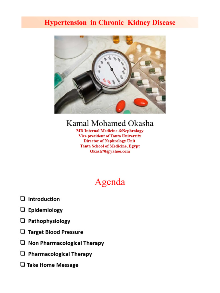HTN in CKD Prof Kamal Okasha | PDF | Chronic Kidney Disease | Hypertension
