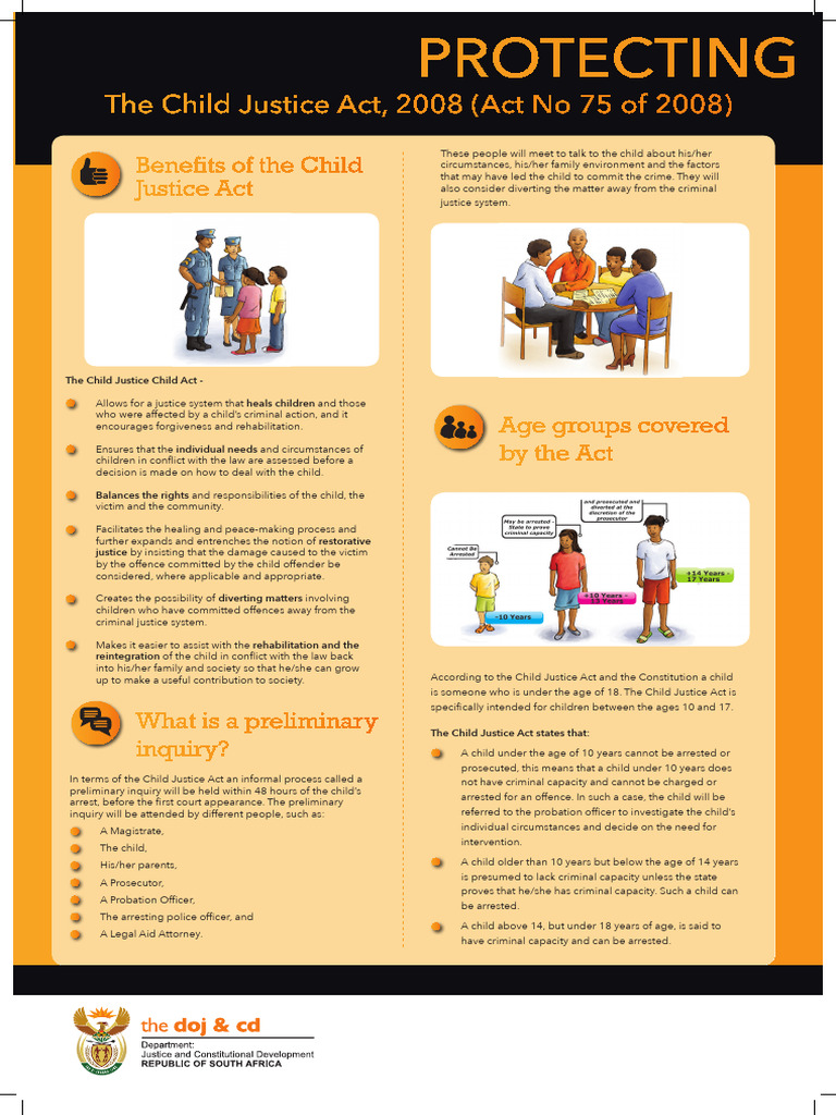 Child Justice Act Information Chart | PDF | Crimes | Crime & Violence