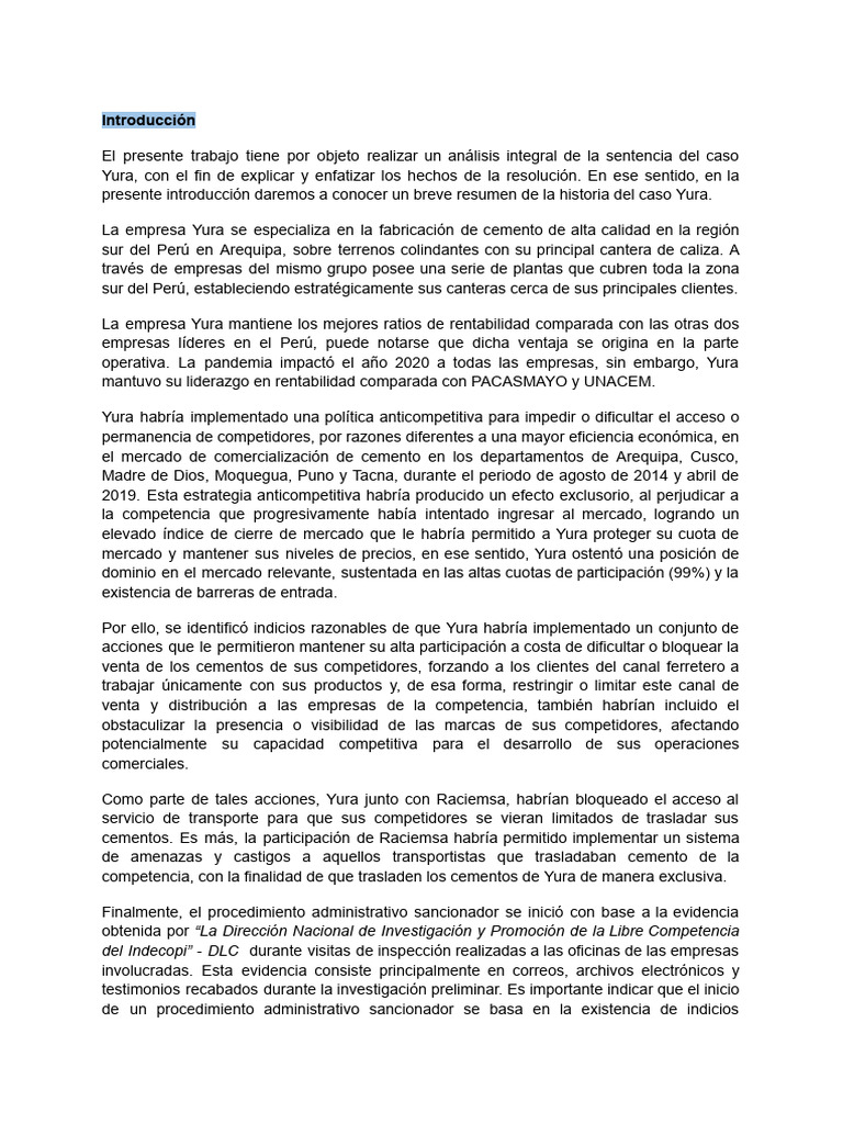 Caso Yura | PDF | Monopolio | Mercado (economía)