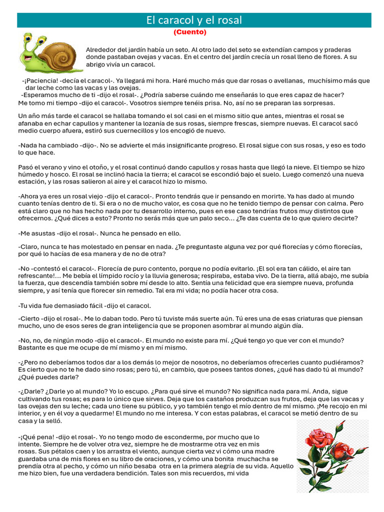 PERÚ LEE-El Caracol y El Rosal 3° GRADO | PDF | Rosa