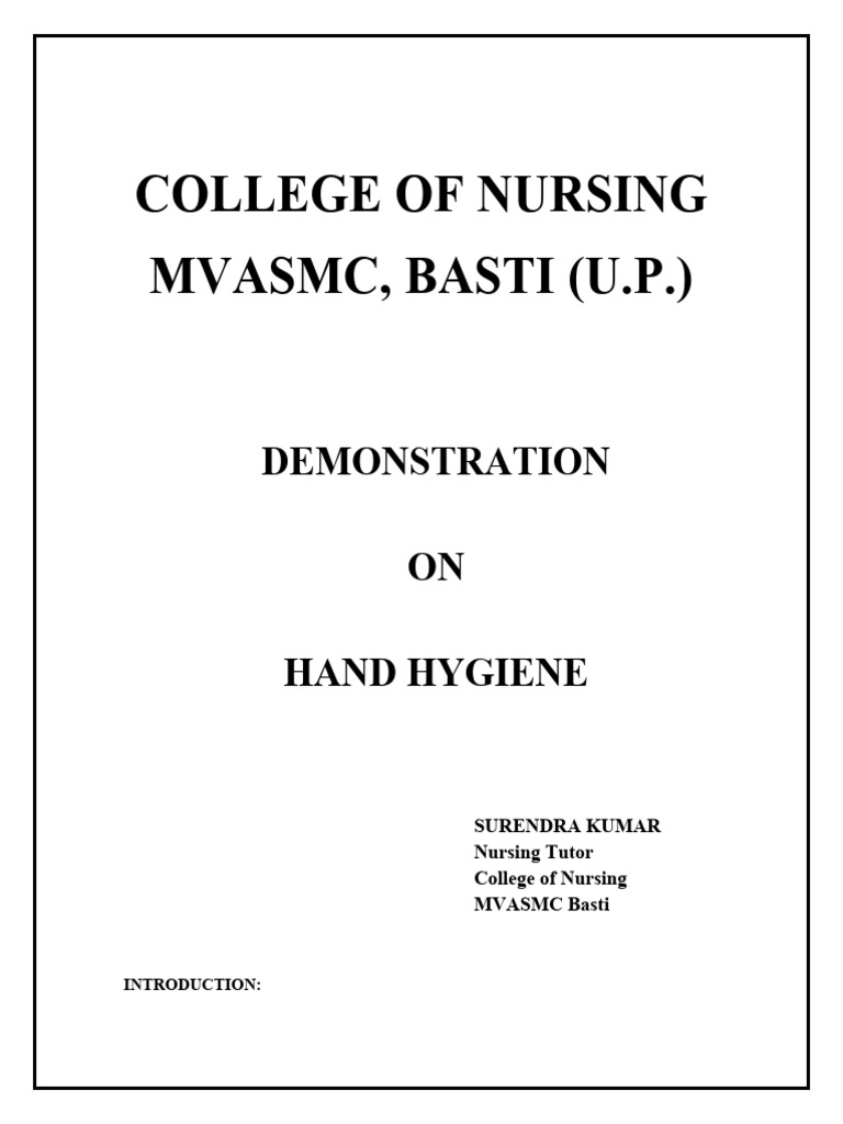 Demonstration - Hand Washing | PDF | Hand Washing | Hygiene