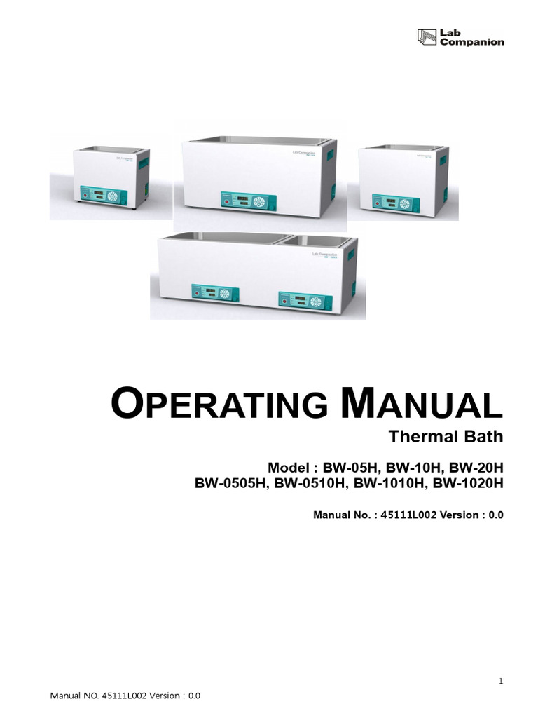 Perating Anual: Thermal Bath | PDF | Safety