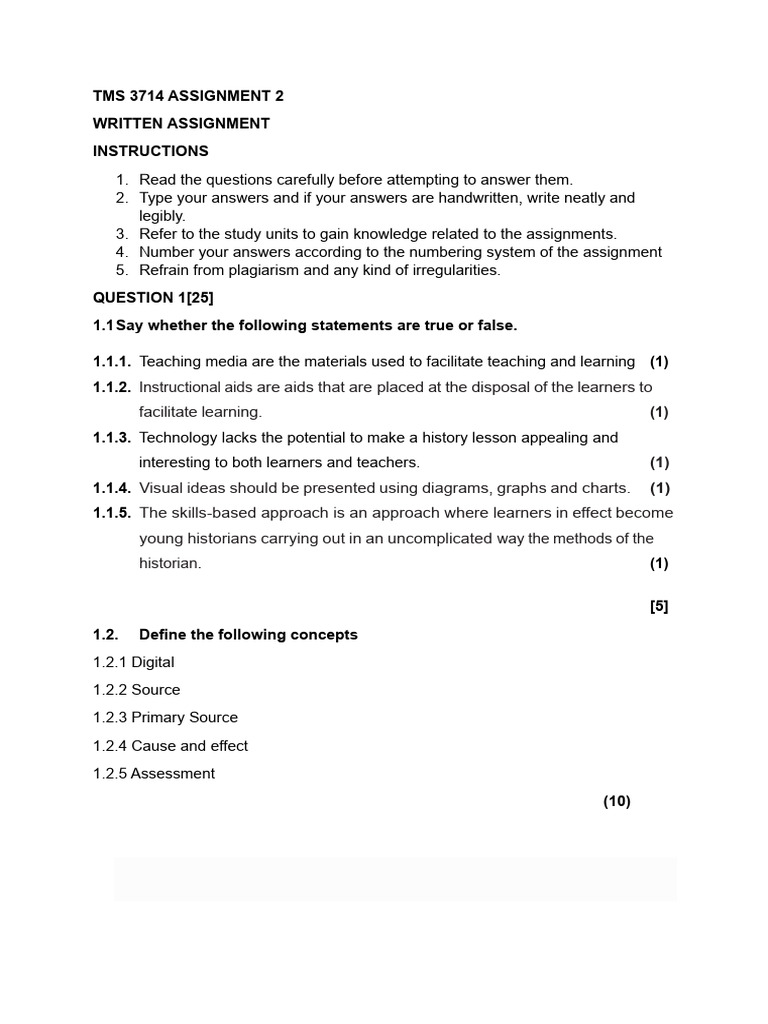 TMS 3714 Assignment 2 Guidelines | PDF | Learning | Education Theory