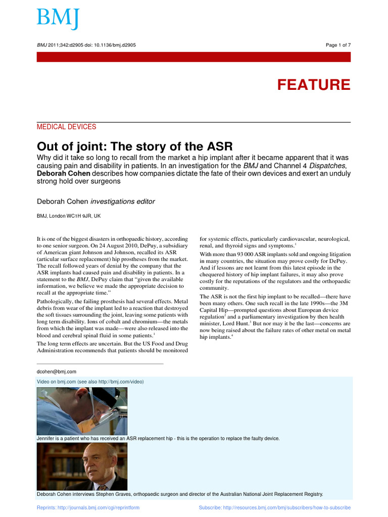 Cohen 2011 BMJ The Story of The ASR | PDF | Medicine