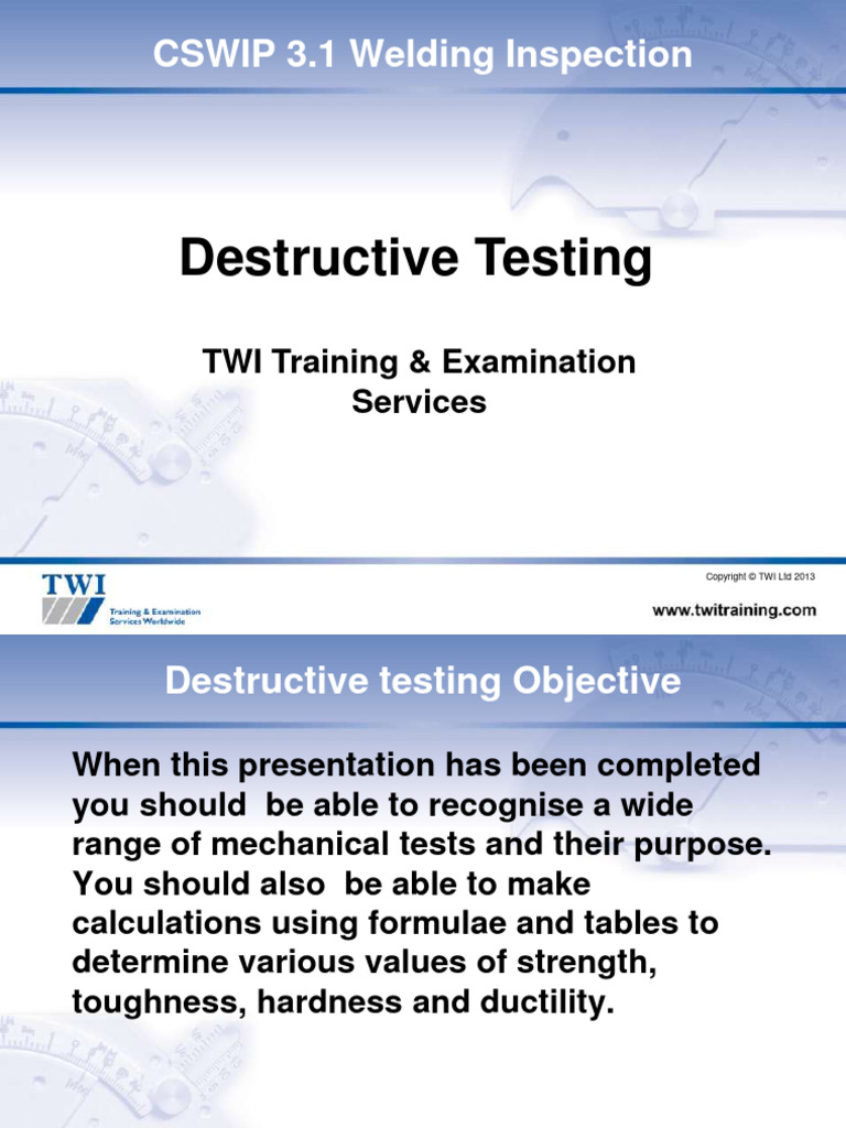Destructive Testing | PDF | Hardness | Ultimate Tensile Strength