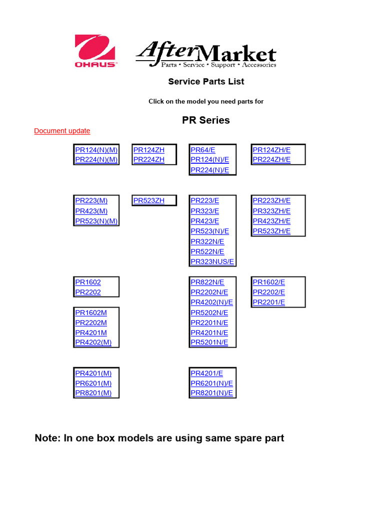 PART LIST PR Series | PDF | Manufactured Goods | Electrical Engineering